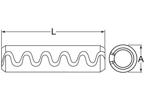 Slotted Toothed Spring Pin 5/8 x 3 AS PL