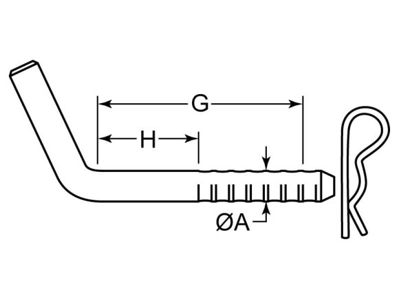 Adjustable Bent Pin 1/2 x 4 Low Carbon Steel Zinc with Bridge Pin