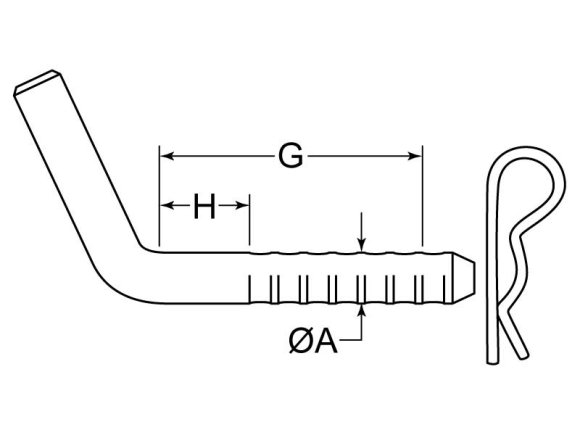 Adjustable Bent Pin 3/4 x 4 Low Carbon Steel Zinc with Bridge Pin