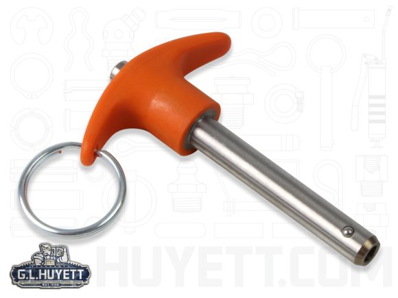 Positive Lock Pin 3/8" x 1-1/2" T-Handle Orange