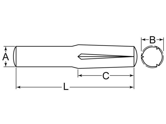 Groove Pin 1/8 x 3/4 Type D 300 Series Stainless Steel