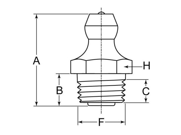 Grease Fitting Zerk M10x1 Taper Thread Stainless Steel PV