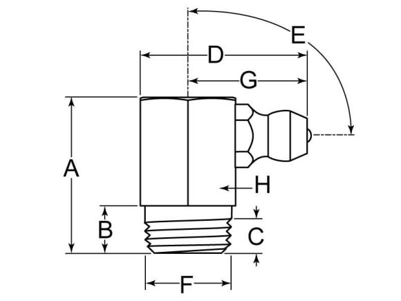 Grease Fitting Zerk M10x1 Taper Thread 90D Steel ZY