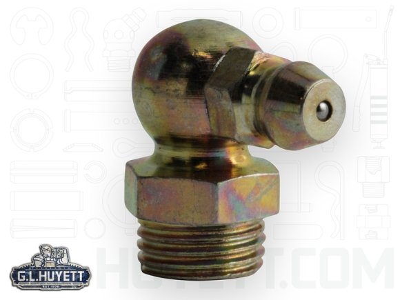 Grease Fitting Zerk M10x1 Taper Thread 90D Rounded Steel ZY