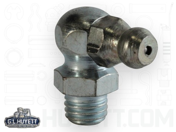 Grease Fitting Zerk M7x1 Taper Thread 90D Steel Zinc Clear Trivalent