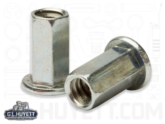 Rivet Nut Hex FHL M6-1.0 x 6.0 Low Carbon Steel Z3