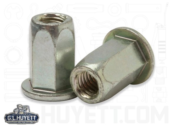 Rivet Nut Hex HUKO M6-1.0 x 3.0 Low Carbon Steel ZT