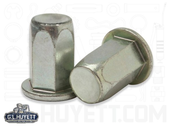 Rivet Nut Half Hex HUPX M8-1.25 x 3.0 Stainless Steel PV