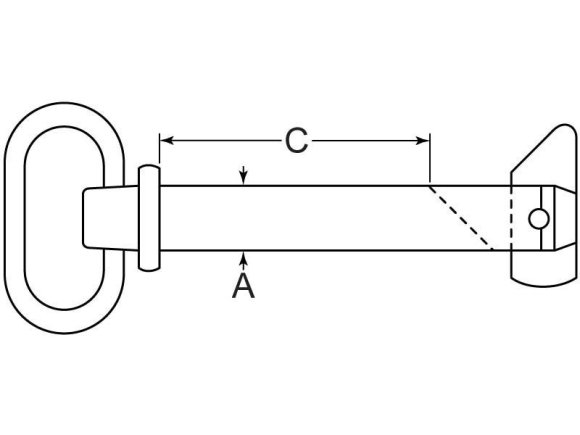 Hitch Pin Swivel Lock 3/8 x 4 Carbon Steel Zinc Clear