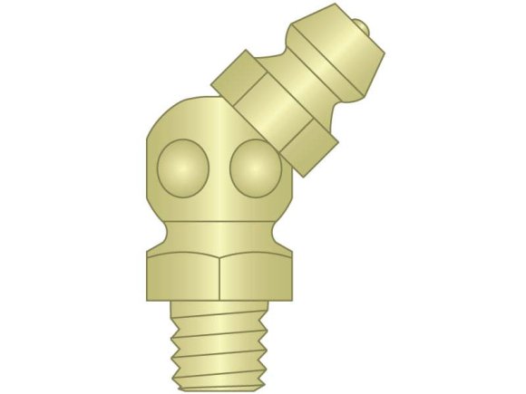 Lincoln Grease Fitting Zerk 45 M6 x 1 Taper Thread Steel ZY
