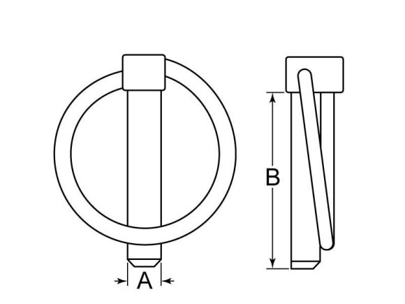 Lynch Pin 8 mm x 45 mm Carbon Steel Zinc Yellow