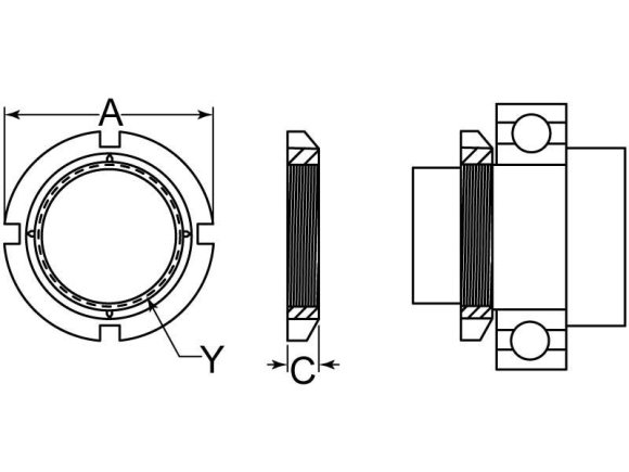 Bearing Retaining Lock Nut 1.967"-18 x .510" Steel