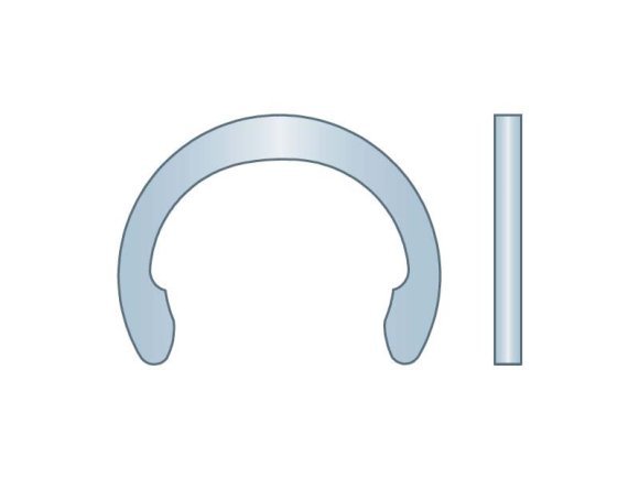 Crescent External Retaining Ring Clip 15 mm CS ZC Trivalent