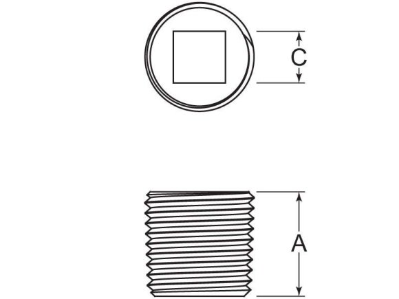 Pipe Plug 1/2 Square Socket SAE J531 Steel