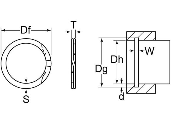 Spiral Retaining Ring Internal MD 8-1/4 Steel