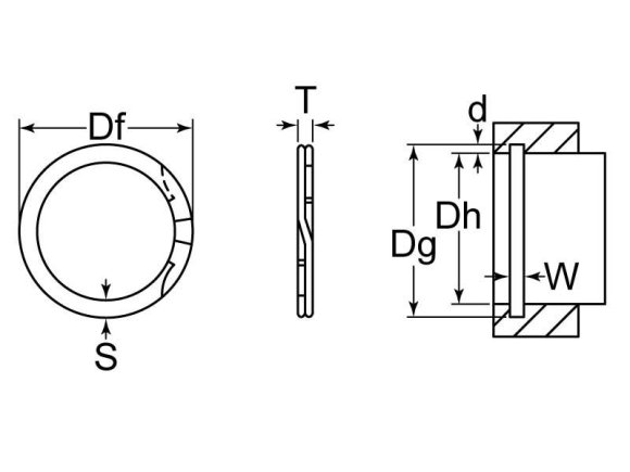 Spiral Retaining Ring Internal M/HD 1-5/8 Steel