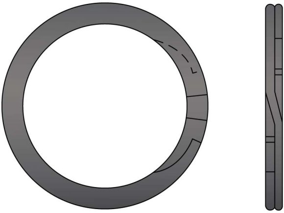 Single Turn Spiral Retaining Ring,0.015" Thk,PK10 Retaining Rings