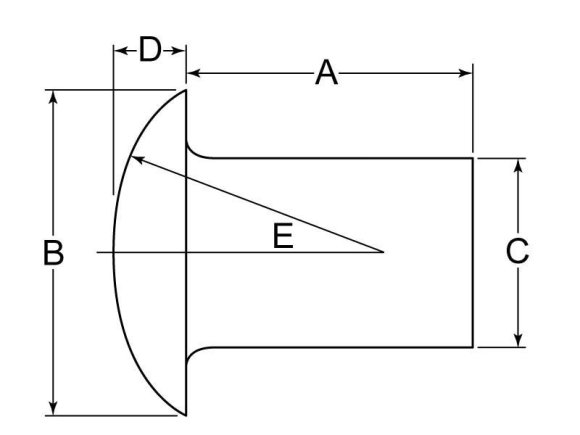 Truss Head Rivet 1/4" x 1/2" PL