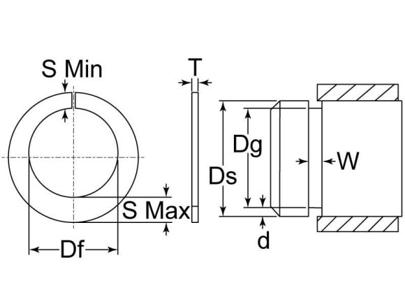 Snap Retaining Ring Tamper-Proof External 1/4 Steel Phos