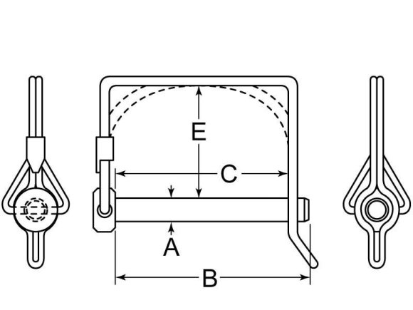 Snap Safety Pin Rd Two Wire Tab Lock 3/8 x 1-3/4 300 SS PV