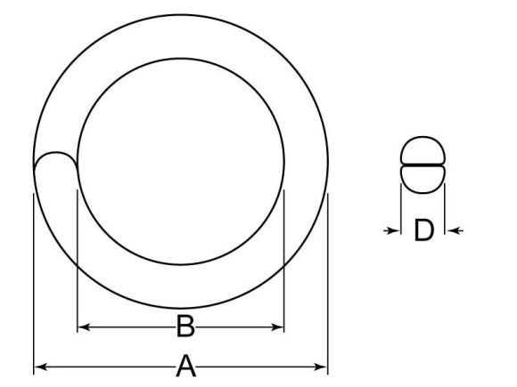 Split Ring 1-1/4 x 1-1/16 x 3/32 Temp Steel ZC