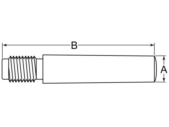 Taper Pin Threaded Ext 12mm x 120mm Carbon Steel DIN 7977