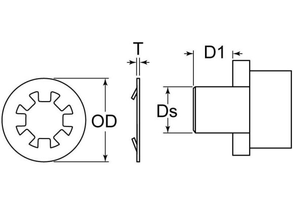 Push-On External Retaining Ring 3/4 SS