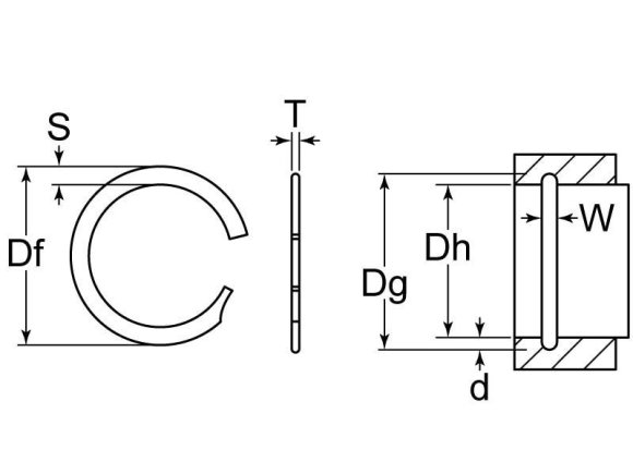 Spiral Retaining Ring Internal LD 3-1/2 Steel