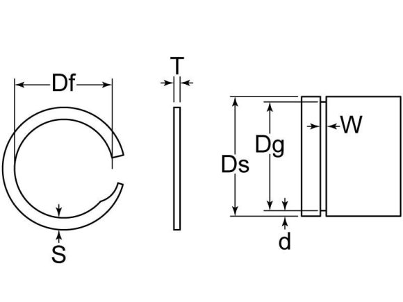 Spiral Retaining Ring External LD 1-7/16 Steel