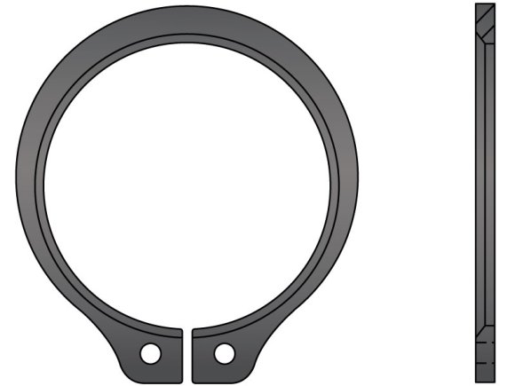 Snap Retaining Ring Beveled External 5 Spring Steel Phos