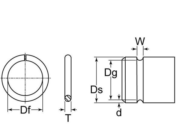 Round External Closed Retaining Ring 1-1/2 Spring Steel Phos