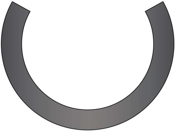Round External Open Retaining Ring 3/8 HD Spring Steel Phos