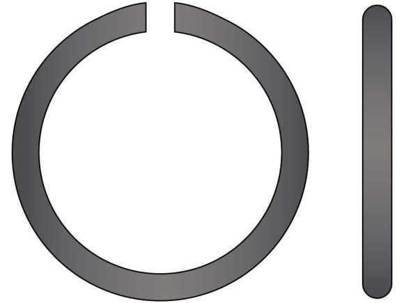 Round External Retaining Ring 1/8 Spring Steel Phos