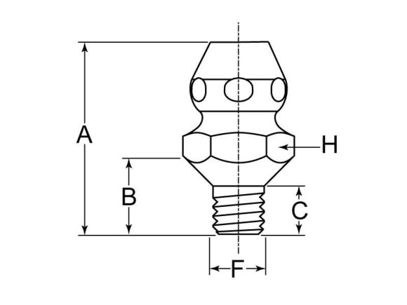 Alemite Grease Fitting Zerk 6-40 UNF Steel ZC No Ball