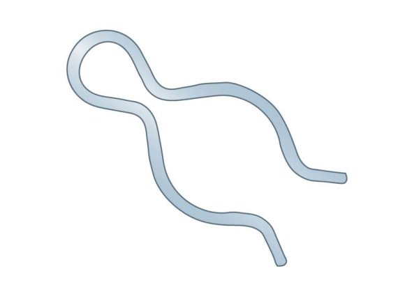 Hitch Hairpin Cotter Clip .08 x 2 MB Spring Wire Zinc Clear