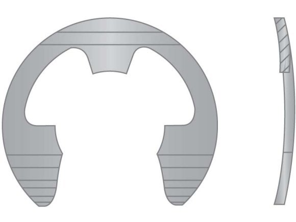 E-Clip Bowed Special Retaining Ring Clip 7/32 SS PL