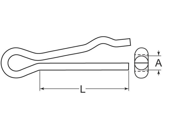 Cotter Pin Humped 3/16 x 1-1/4 Carbon Steel Zinc Clear