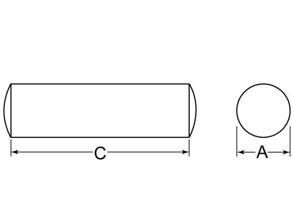 Dowel Pin Unhardened M30 x 120 Carbon Steel DIN 7