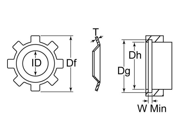 Push-On Internal Retaining Ring M22 CS Steel Phos