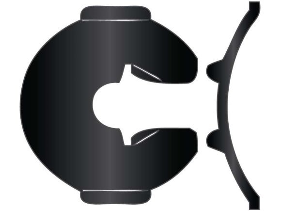 E-Clip Prong-Locked External Retaining Ring 3/16 Inch CS PH