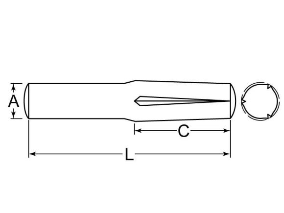 Groove Pin 2 mm x 30 mm Carbon Steel Plain DIN 1474