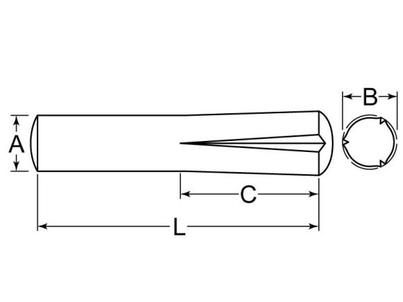Groove Pin 12 mm x 70 mm Low Carbon Steel Oiled DIN 1472