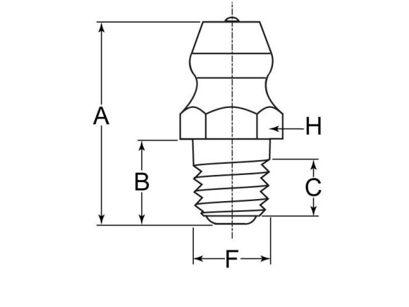 Alemite Grease Fitting Zerk M6 x 1 Taper Thread Steel ZC