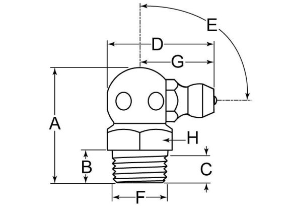 Grease Fitting Zerk R 1/8 German 90D Stainless Steel PV