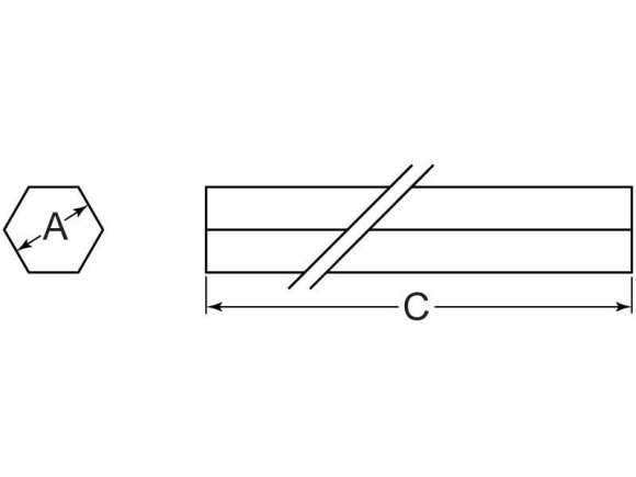MAK-A-KEY Hex Key Stock M14 x 1M Carbon Steel Undersize