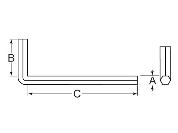 Hex Key M10 Short Arm AS BLK