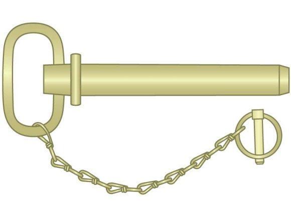 Hitch Pin Round Handle 1-1/2x8 Steel Zinc Yellow