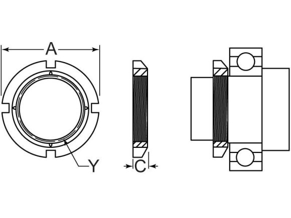 Bearing Retaining Lock Nut M65x2 x 85 x 12 Steel ISO 2982