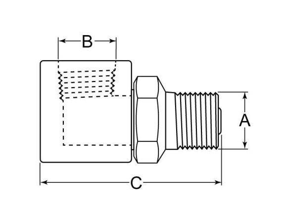 Swivel 1/8 NPT x 1/8 NPT OAL: 1-1/4