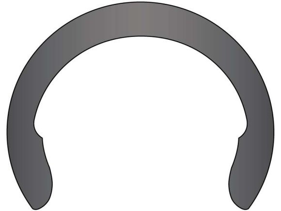 Crescent External Retaining Ring Clip M10 Spring Steel Phos